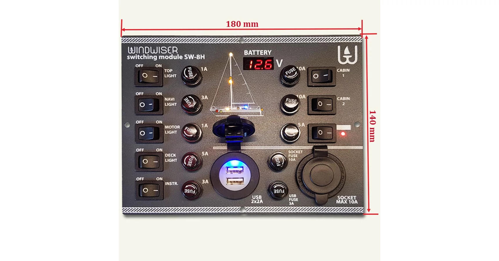 Kapcsolótábla (WINDWISER SW-8H) - Elektromos alkatrészek