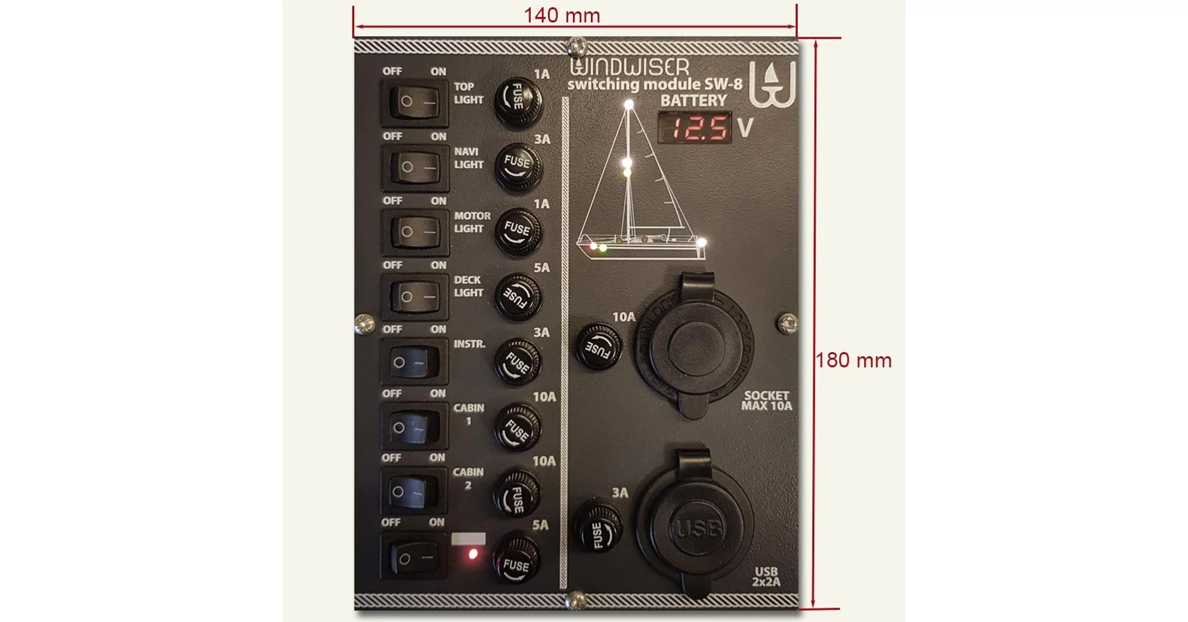 Kapcsolótábla (WINDWISER SW-8) - Elektromos alkatrészek